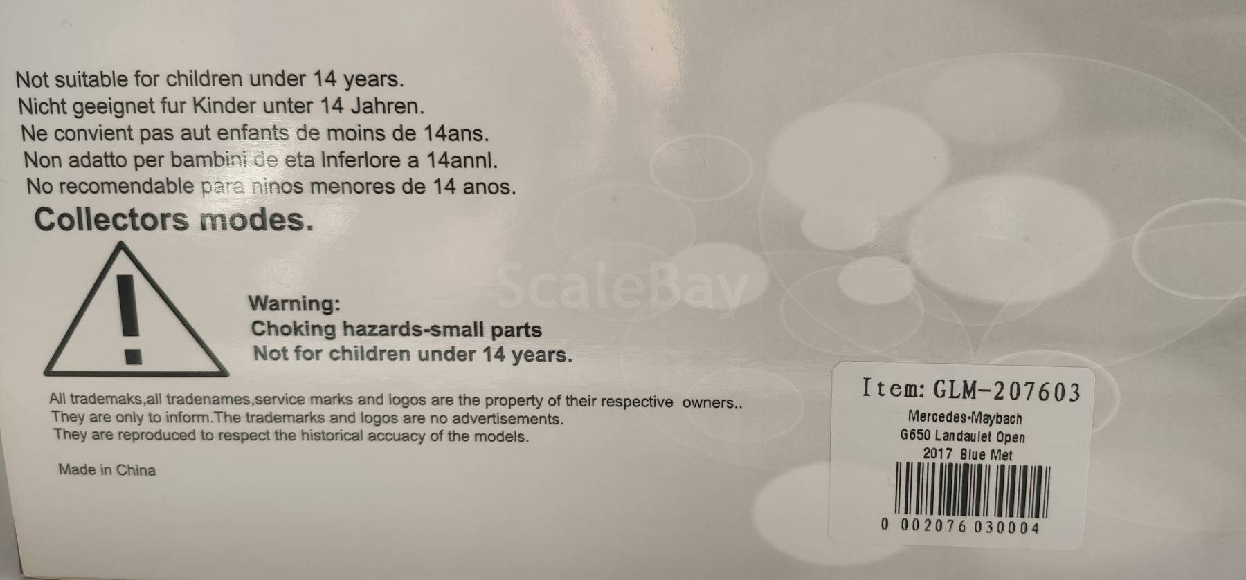 Mercedes-Maybach G650 Open roof Blue met, GLM, 1:43 | Аукцион ...