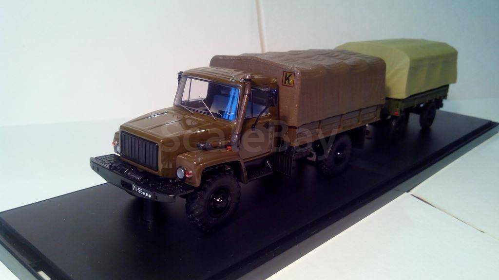 Газ 3309 (SSM) + прицеп 2-ПН-2М(DIP) + бокс 1/43 | Аукцион масштабных и сборных моделей