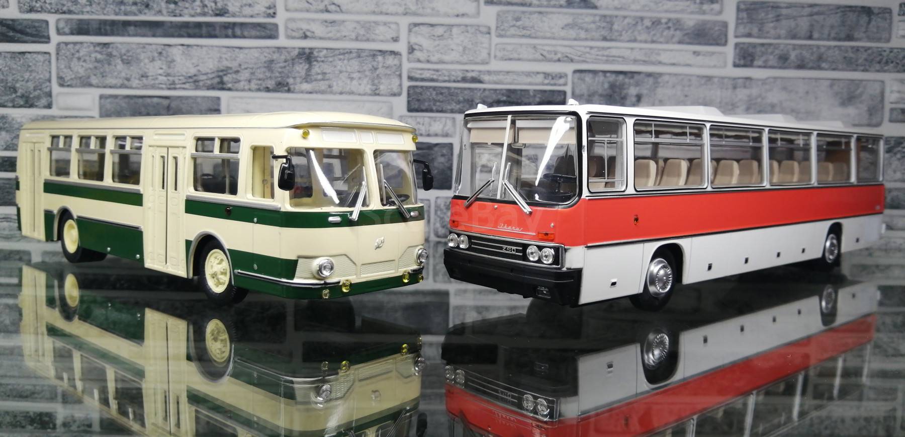 ЛиАЗ-677,(«ClassicBus»-(1967г.) бежевый с зеленым)-модель-1;43 ...