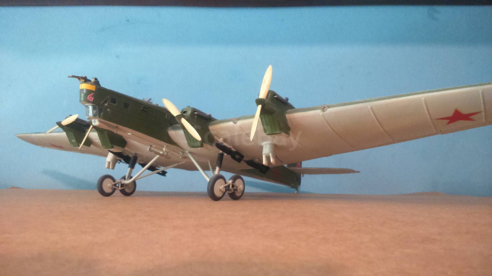 бомбардировщик ТБ-3 1/72 ICM Tupolev TB-3 Pro built model модель самолета СССР Редкость ...