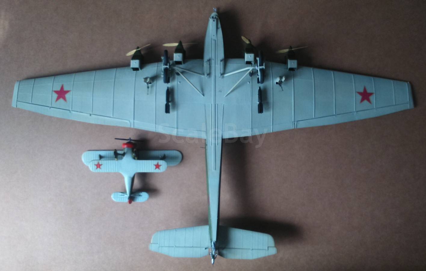 бомбардировщик ТБ-3 1/72 ICM Tupolev TB-3 Pro built model модель самолета СССР Редкость ...