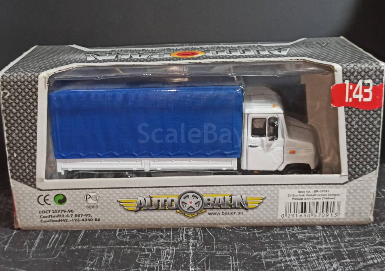 ЗИЛ-5301 (зил-4362) бортовой с тентом - белый/синий 1/43 | Аукцион масштабных и сборных моделей