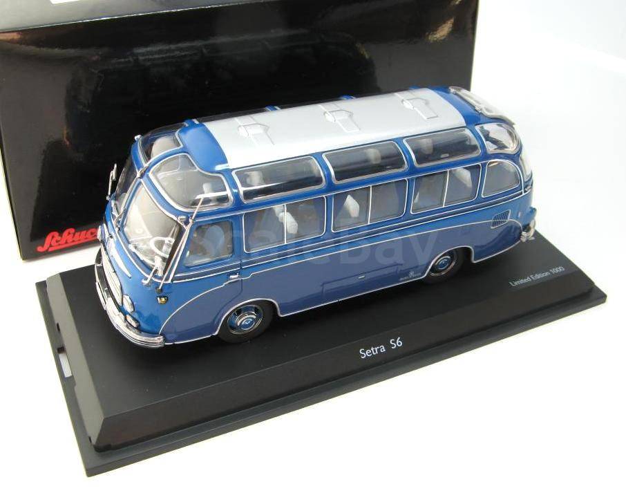Setra S6 Bus Genevan Salon 1955 light blue / dark blue Редкий Шуко ...